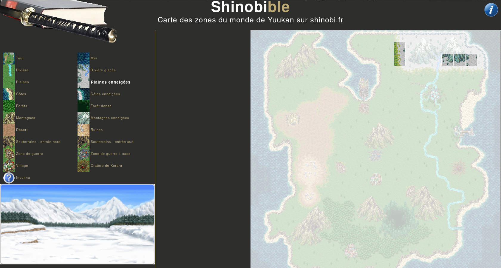 Carte interactive des zones - version en ligne - Shinobible