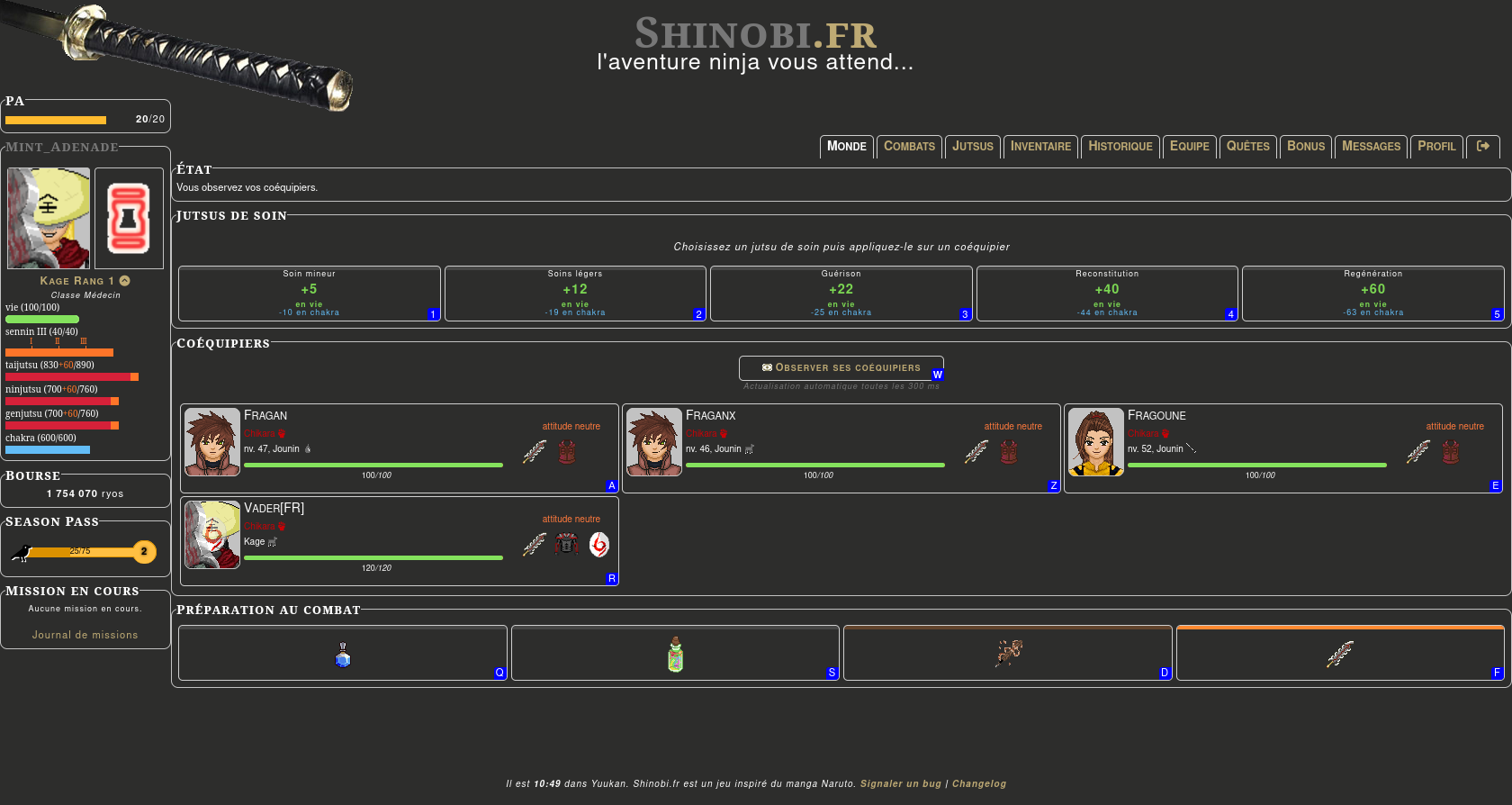Temple de Torikae - jutsus de soin - Shinobible